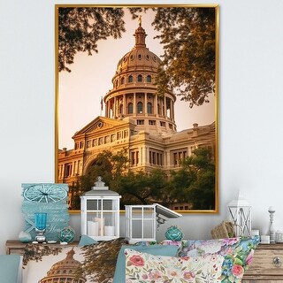 Designart "Texas Architectural Heritage" Texas Framed Wall Art Living ...