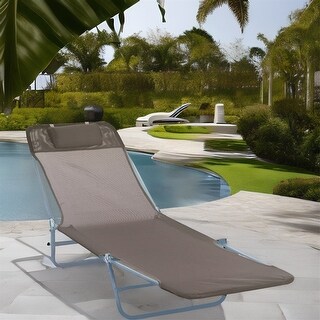 Outsunny Folding Chaise Lounge Chair, Pool Sun Tanning Chair - Bed Bath ...