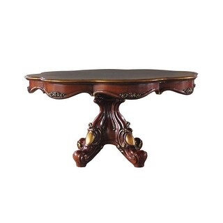 Round Dining Table with 4-Scrolled Legs in Cherry Oak - Bed Bath ...