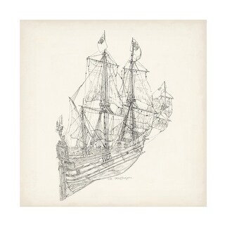 Richard Foust 'Antique Ship Sketch III' Canvas Art - Bed Bath & Beyond ...