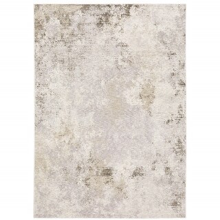 HomeRoots 8' X 11' Beige Ivory Tan Grey And Brown Abstract Power Loom ...