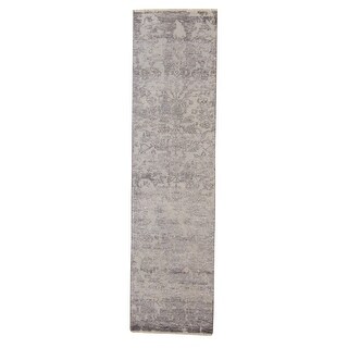 Wahi Rugs Transitional Abstract Broken Design Wool/silk Hand Knotted ...