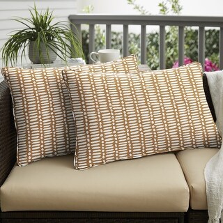 Sorra Home Deja Stucco Indoor/Outdoor Corded Lumbar Pillows (Set of 2 ...