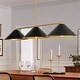 3-Light Mid-Century Modern Black Gold Linear Cone Dimmable Large ...