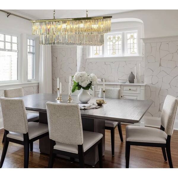 Brass 20 Light Rectangular Crystal 60 Inch Chandelier - On Sale - Bed ...