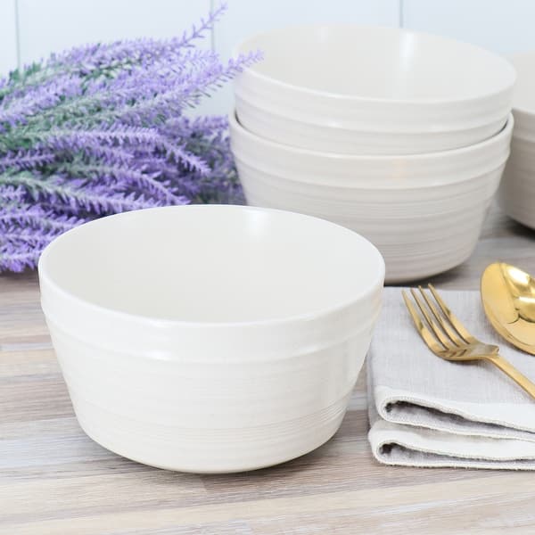 Bee and Willow Milbrook 4 Piece 6 Inch Stoneware Bowl Set in White ...
