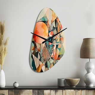Joyful Geometric II - Abstract Landscapes Wall Clocks in Asymmetrical ...
