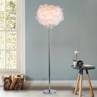 Mirjam Chrome Crystal 1 light Fancy Shade Floor Lamp - Bed Bath ...