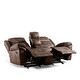 Verne Brown Manual Microsuede Glider Reclining Loveseat with Center ...