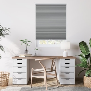 Grey/White 72-inch Long Cordless Blackout Cellular Shade - Bed Bath ...