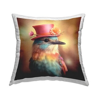 Stupell Bird in Top Hat Printed Outdoor Throw Pillow Design by Roozbeh ...