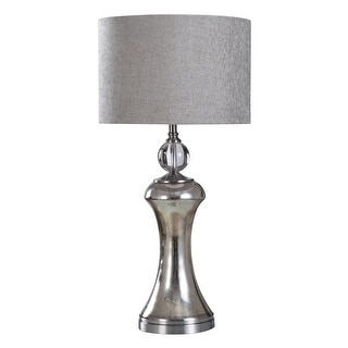 Eason Table Lamp - Silver Finish On Glass Body With Metal Base - 18"L x ...