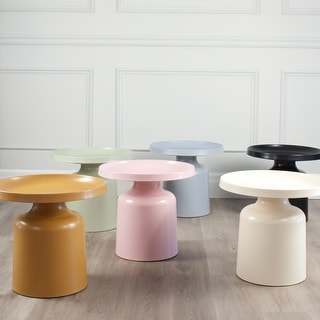 Klay Minimalist Metal Pedestal Side Table, 20-inch Diameter - Bed Bath ...