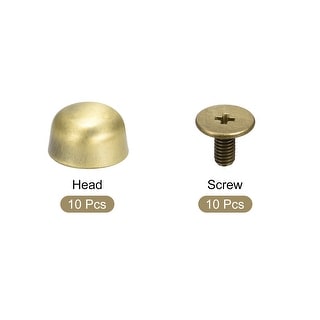 10x6mm Screw Back Rivets Hollow Curved Head Leather Studs Bronze Tone ...