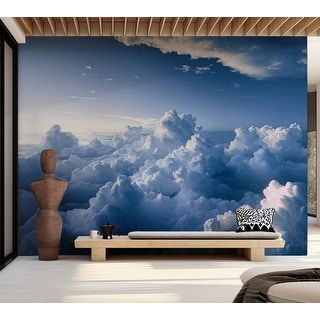 Peel & Stick Landscape Wall Mural - Fluffy Cloud Formations - Bed Bath ...