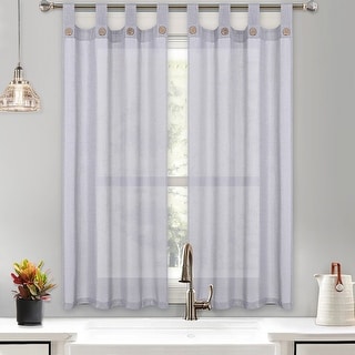 Tab Top Button Short Kitchen Tier Curtains for Small Windows Farmhouse ...
