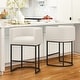 26 in. Counter Height Low Back Bar Stool with Metal Frame Modern Barrel ...