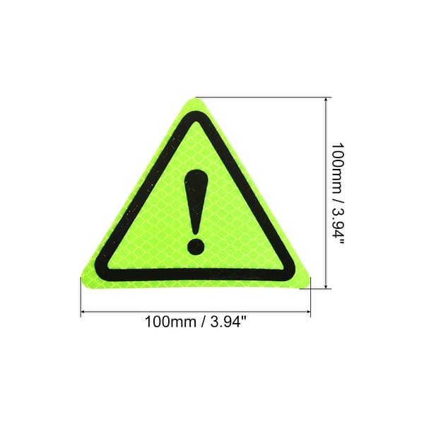 Reflective Stickers, 2 Pack 3.94 x 3.94 Inch Warning Triangle Reflector ...