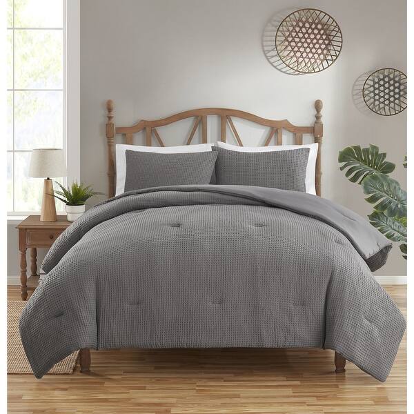 Sweet Home Collection 3 Piece Waffle Weave Ultra Soft Comforter with ...