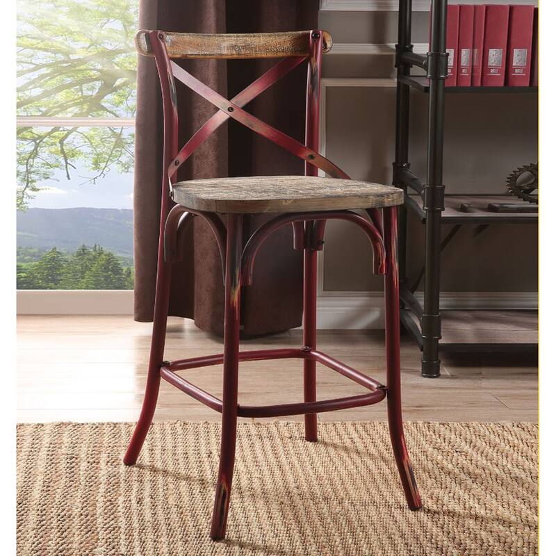 Metal Bar Chair with X Backrest Design - Overstock - 35718890