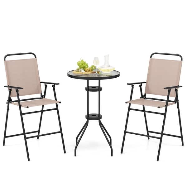 beige bistro set