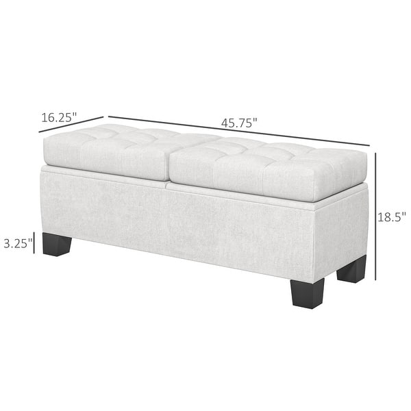 Storage Bench Button Tufted Storage Bench 2 Separate Flip Top With