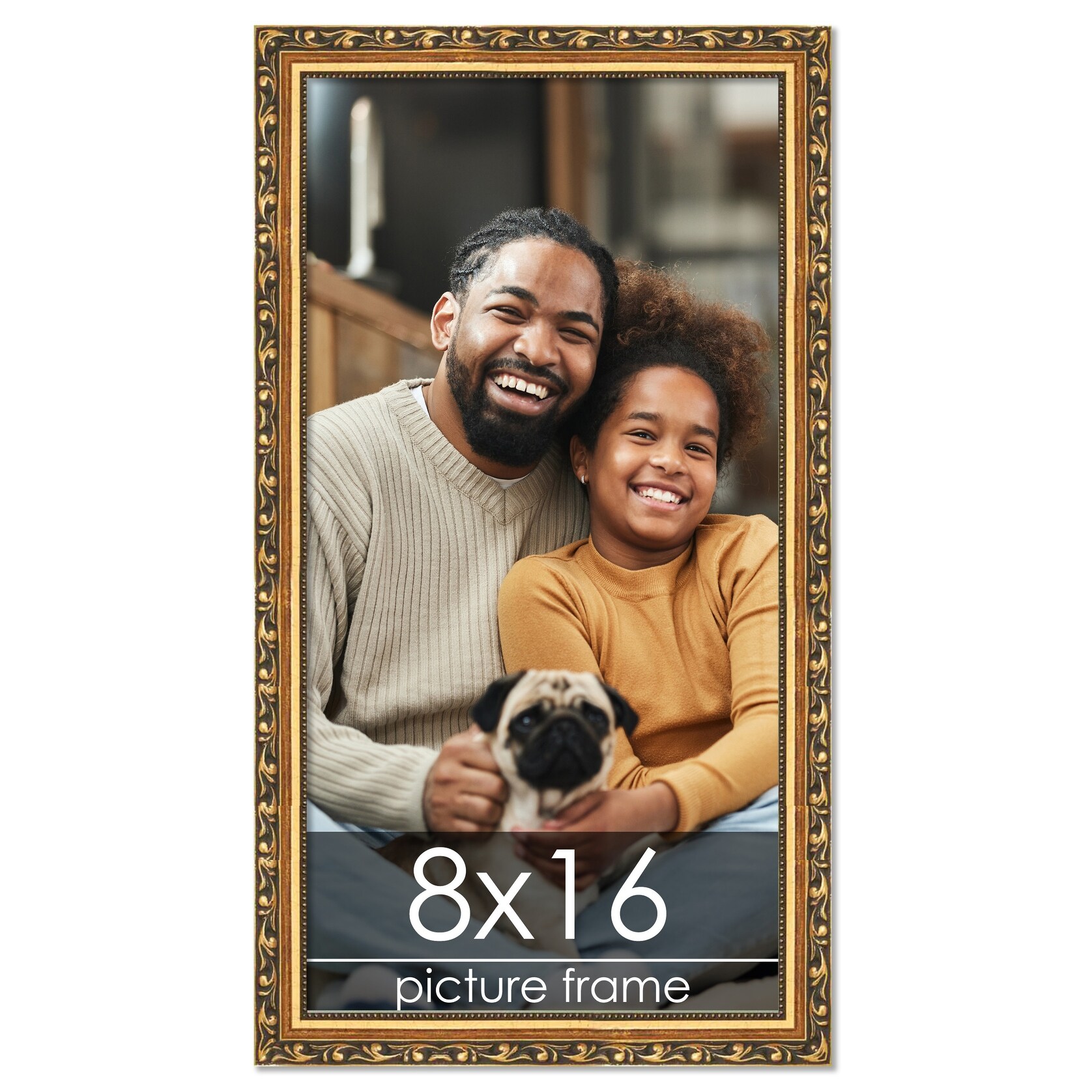 8x16 Traditional Gold Complete Wood Picture Frame with UV Acrylic Foam Board Backing Hardware Bed Bath Beyond 40442923