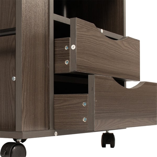 Height Adjustable End Table Wooden with Swivel Top Black Walnut - Bed ...