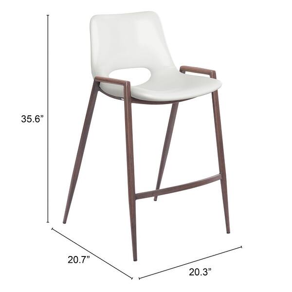 Britley Bay Counter Chair (Set of 2) White & Walnut - Bed Bath & Beyond ...