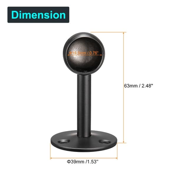 Stainless Steel Rod Ceiling Mount Brackets with Screws, 8Pcs - Black ...