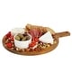 MegaChef 12 Inch Acacia Wood Round Serving Board with Handle - Bed Bath ...