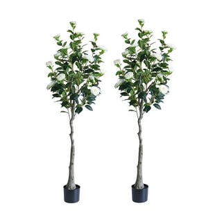 2pcs Artificial Camellia Tree, with Realistic Trunk Leaves - Bed Bath ...