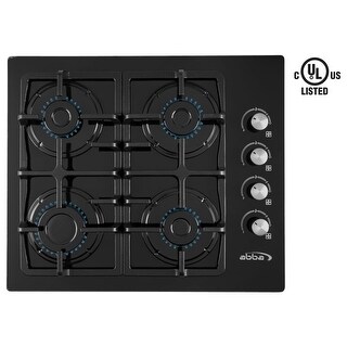 24" Gas-on-Glass Cooktop with 4 Burners and Double Grates (V5D) - Bed ...
