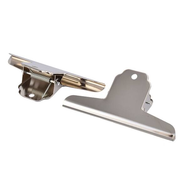 School Office Paper File Spring Loaded Bulldog Clips Clamps Silver Tone ...