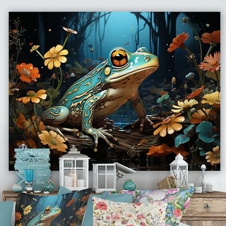 Designart "Abstract Representation Of Green Frog " Frogs & Toadswall ...