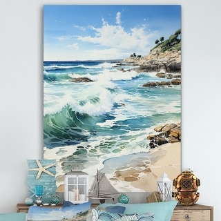 Designart "Beach Photo Calm" Beach Canvas Art Print - Bed Bath & Beyond ...