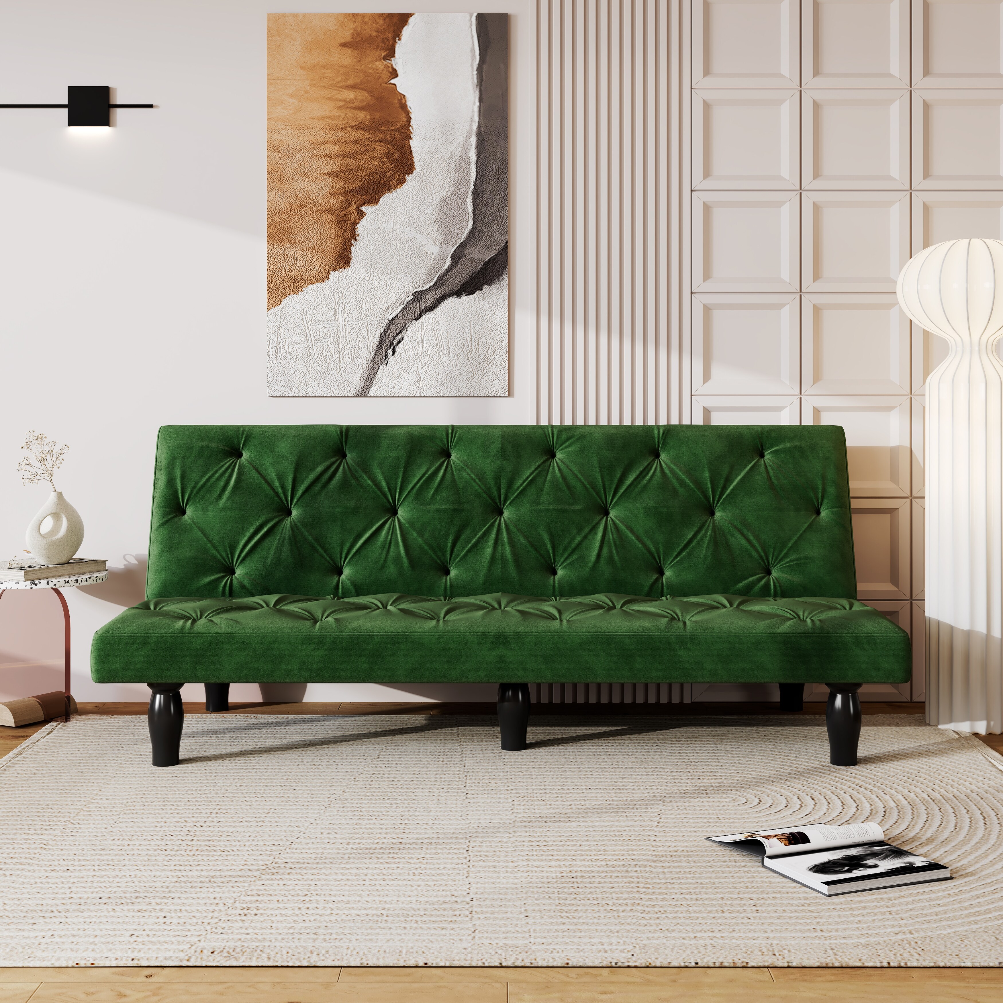 Armless velvet sofa store