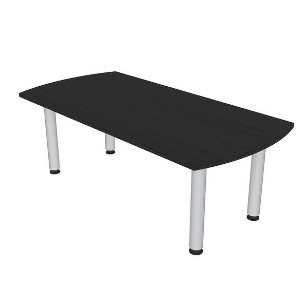 3X5 Arc Rectangle Conference Table With Silver Post Leg Power And Data ...