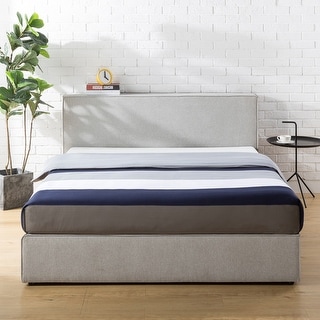 Priage by ZINUS Light Grey Platform Bed Frame with USB - Bed Bath ...