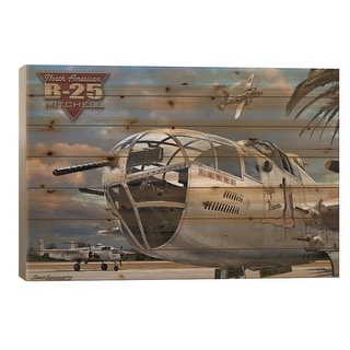 B-25 Mitchell Print On Wood by Larry Grossman - Multi-Color - Bed Bath ...