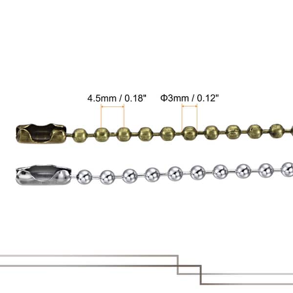 1set Pull Chain Extension 118.1" Long 0.12" Dia. Beaded Link - Bed Bath ...