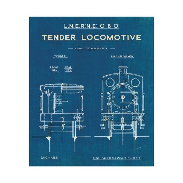 Locomotive Blueprint III (50 x 40) Canvas Art Print - Bed Bath & Beyond ...