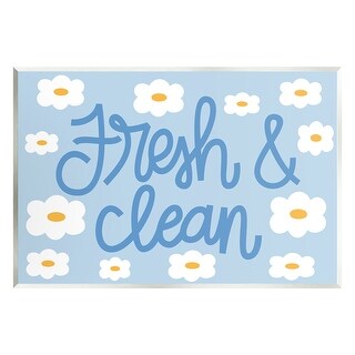 Stupell Fresh & Clean Blue Daisy Pattern Wall Plaque Art by Taylor ...