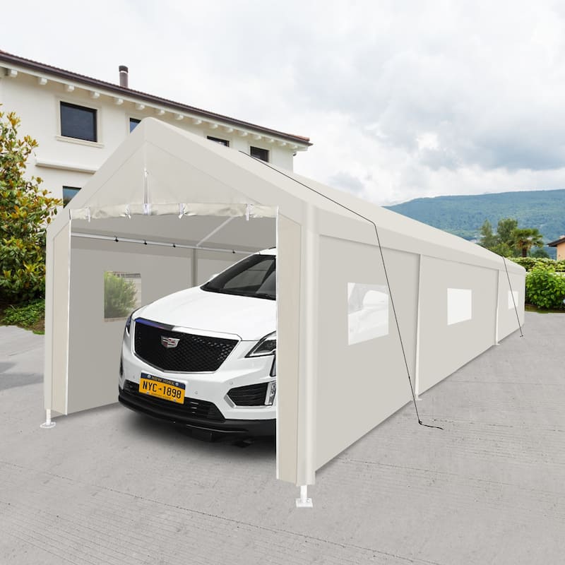 Carport, 10x30 Heavy Duty Portable Carport Garage Tent for Outdoor ...