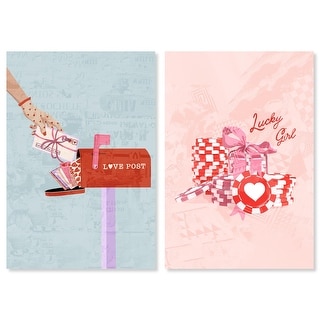 Love Set of 2 Glam Wall Decor Set of 2 Wrapped Canvas Print by Art ...