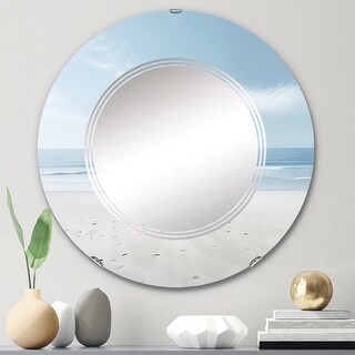 Designart "Soft Color Minimal Beach Wave I" Coastal Beach Wall Mounted ...