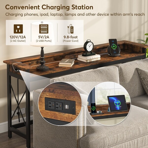 Couch table with usb charger store