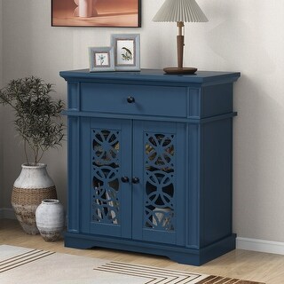 Classic Blue Entryway Storage Cabinet with 1-Drawer and Shelf - Bed ...