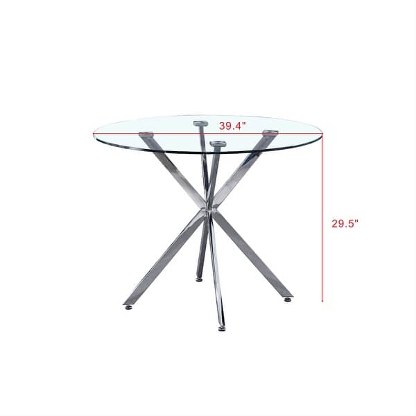Small Round Glass Table for Dining Room Modern Style - Bed Bath ...