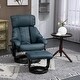 Blue Massage Recliner Chair with Ottoman, 360° Swivel, Vibration ...